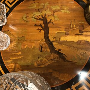 Round Inlay Accent Table – GasLamp Antiques