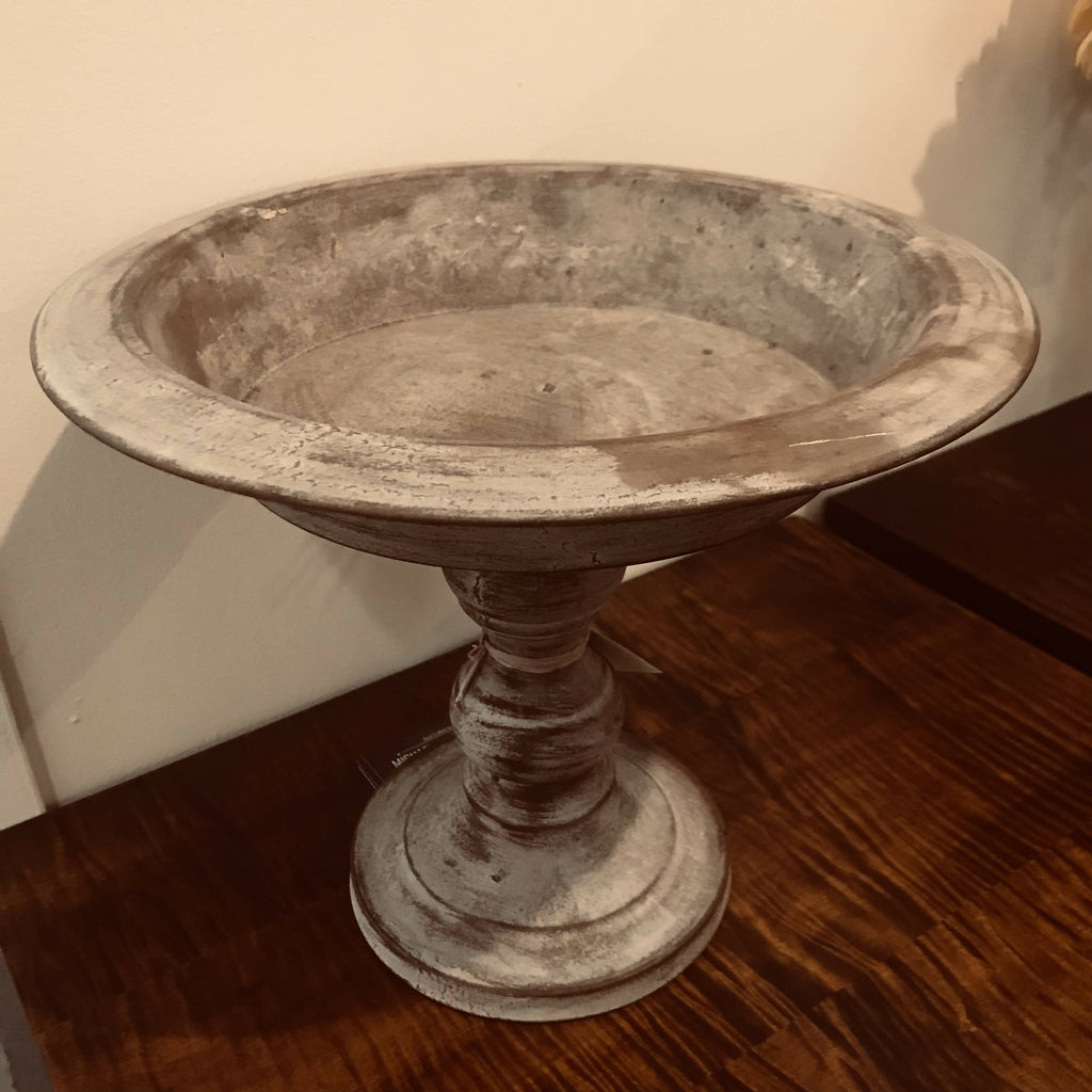 Rustic Metal Pedestal Bowl – GasLamp Antiques